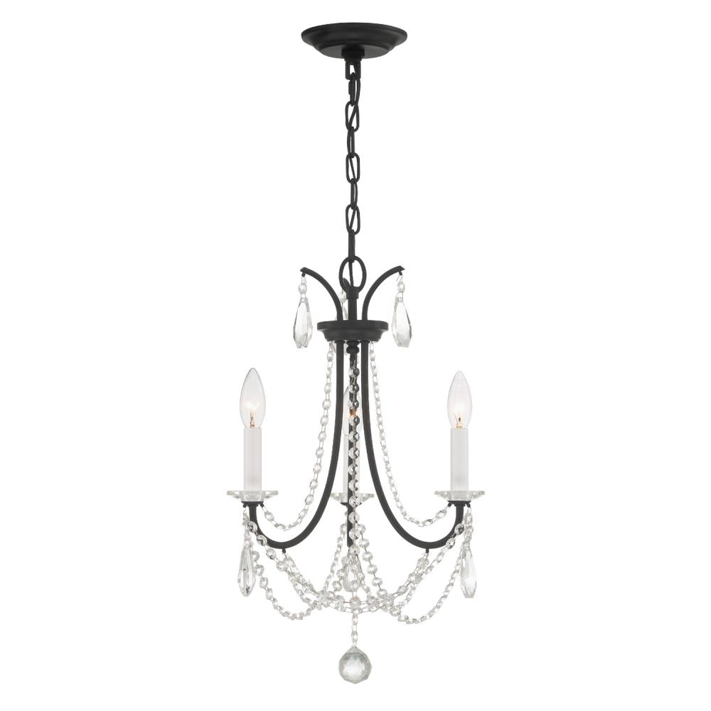 Karrington 3 Light Matte Black Mini Chandelier — Belles Lighting