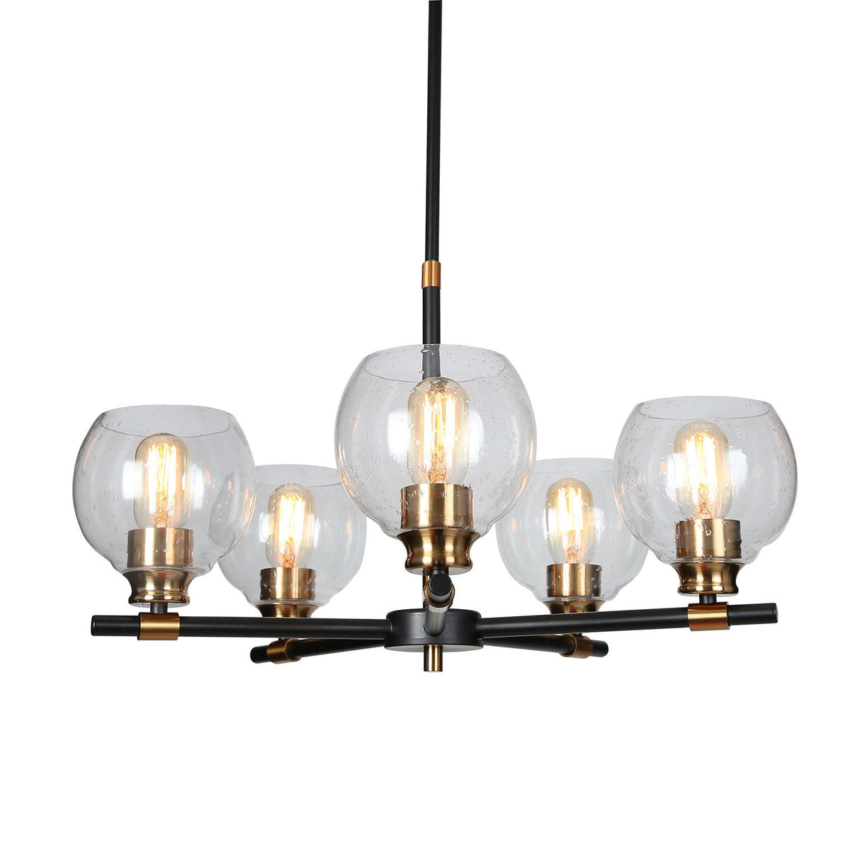 Gary 5-Light Medium Black Chandeliers | LNC — Belles Lighting