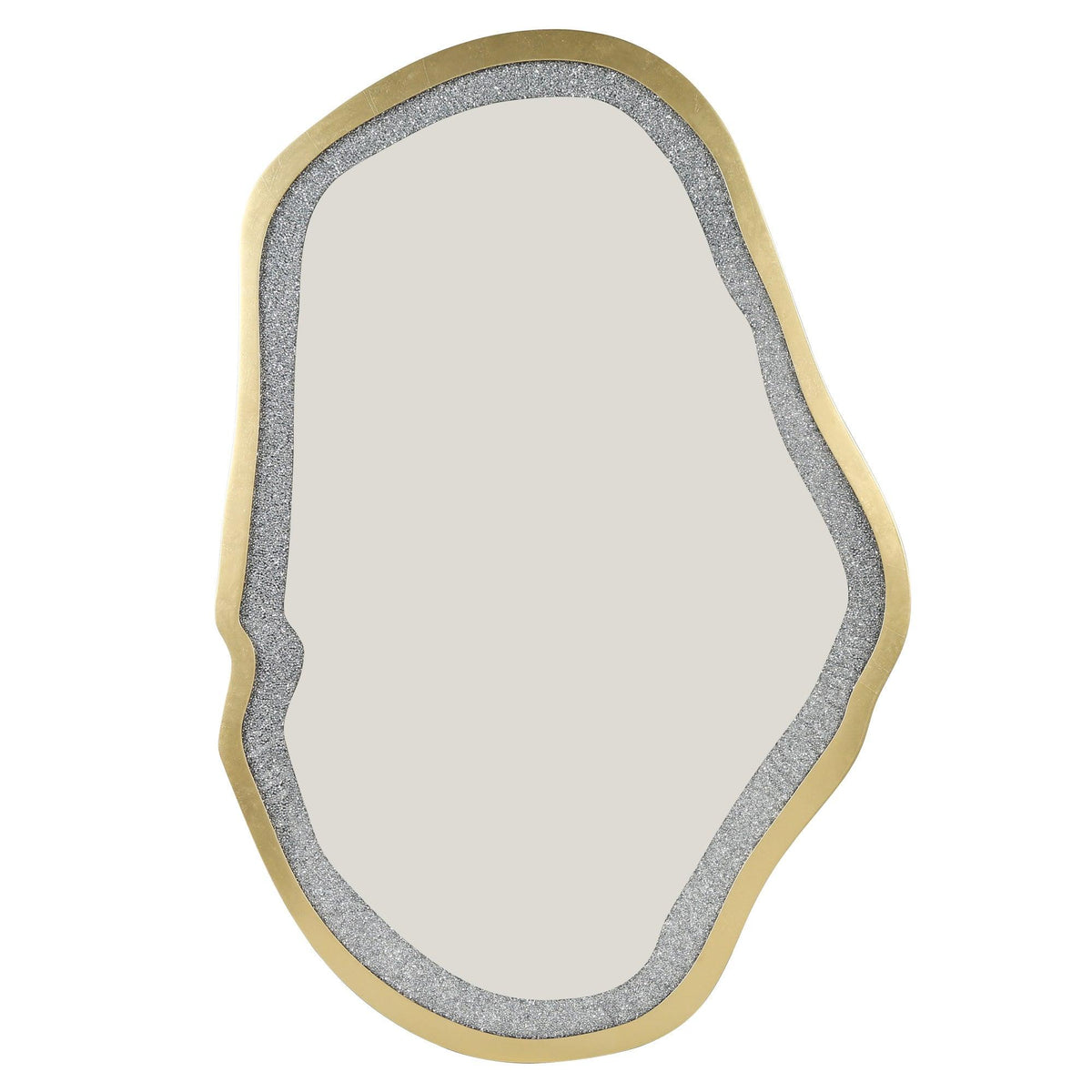 LNC Modern Glass Diamonds Frame Bathroom Vanity Wall Mirror, Gold ...