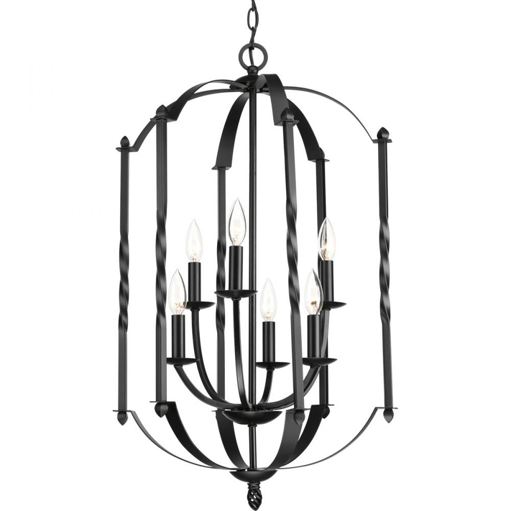 Greyson Collection Six-Light, Two-Tier Foyer Chandelier — Belles Lighting