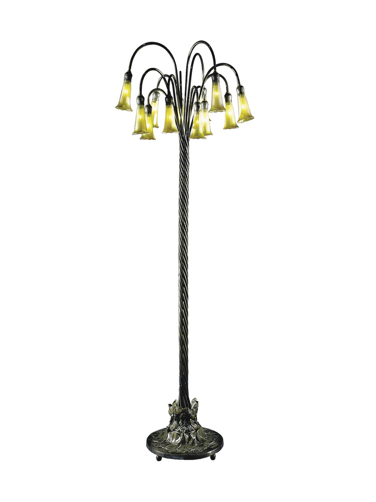 12-Light Gold Lily Floor Lamp — Belles Lighting